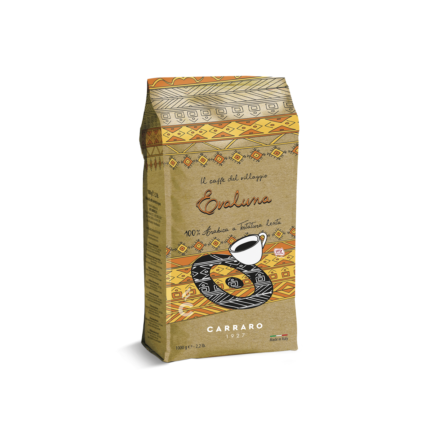 Evaluna – coffee beans 1000 g Light | Caffè Carraro